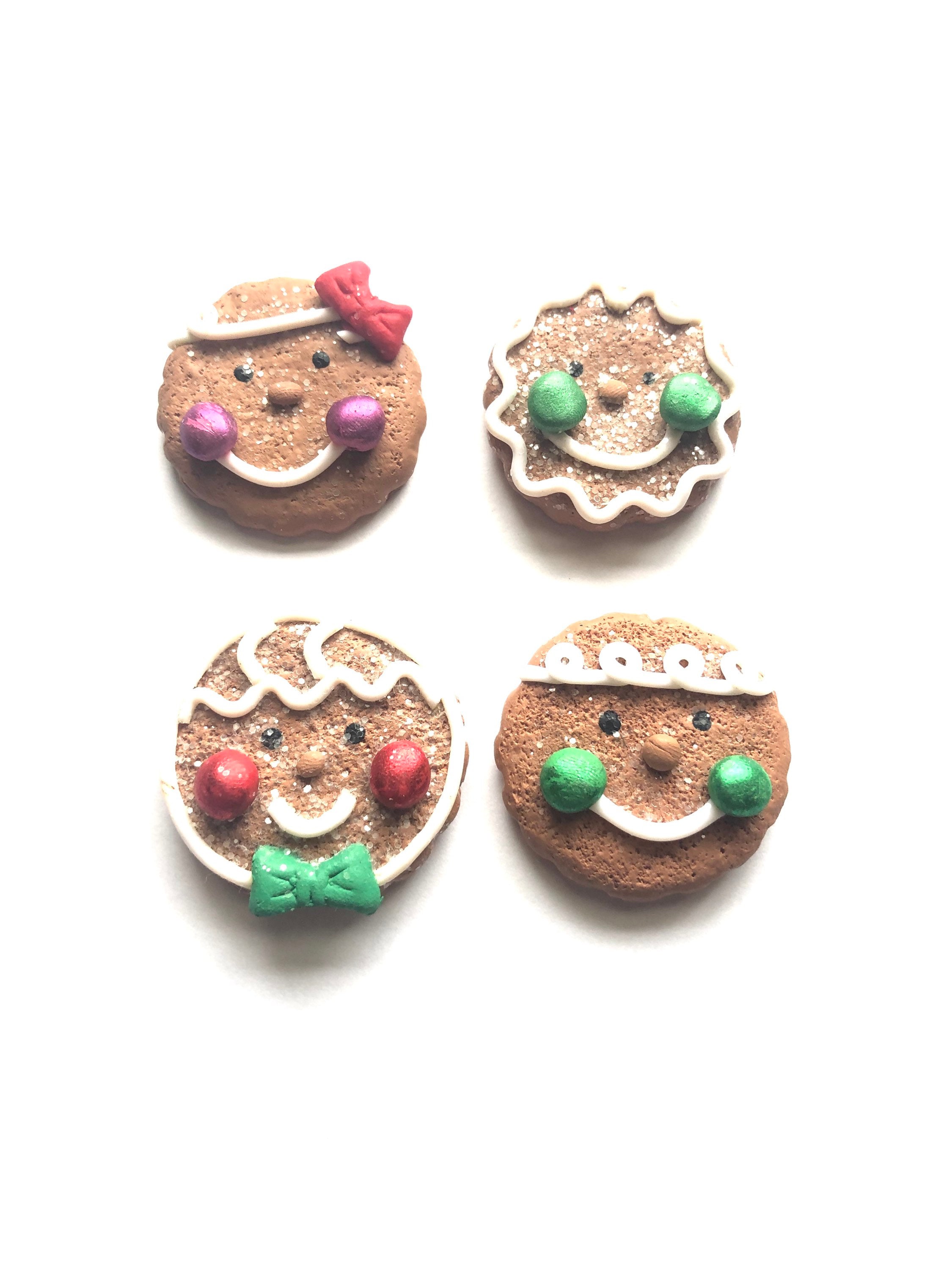 Gingerbread Man Woman Magnets Faces Girl Boy Christmas | Etsy