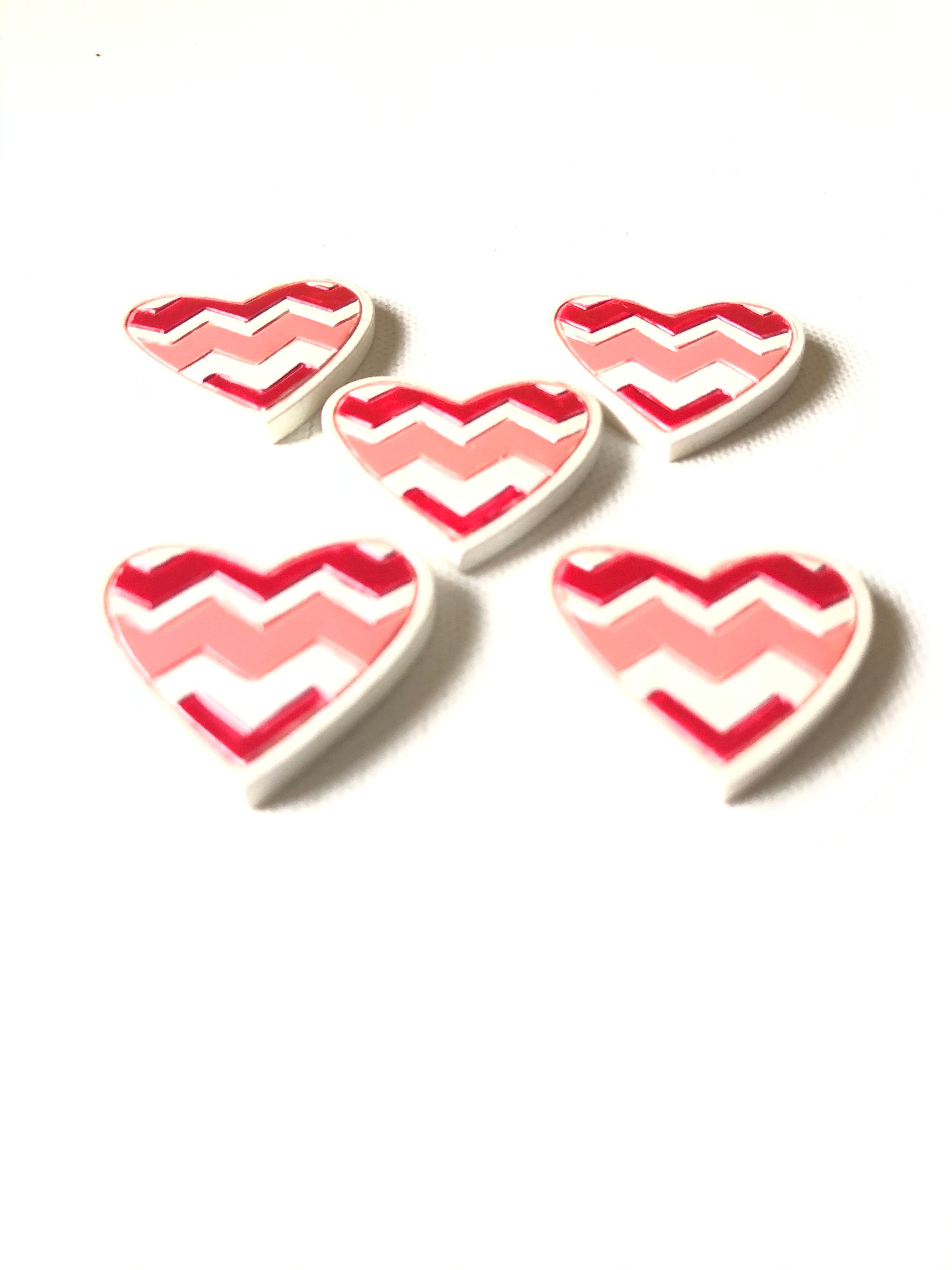 Heart Magnets Chevron Pattern Hearts Valentine Cookie | Etsy