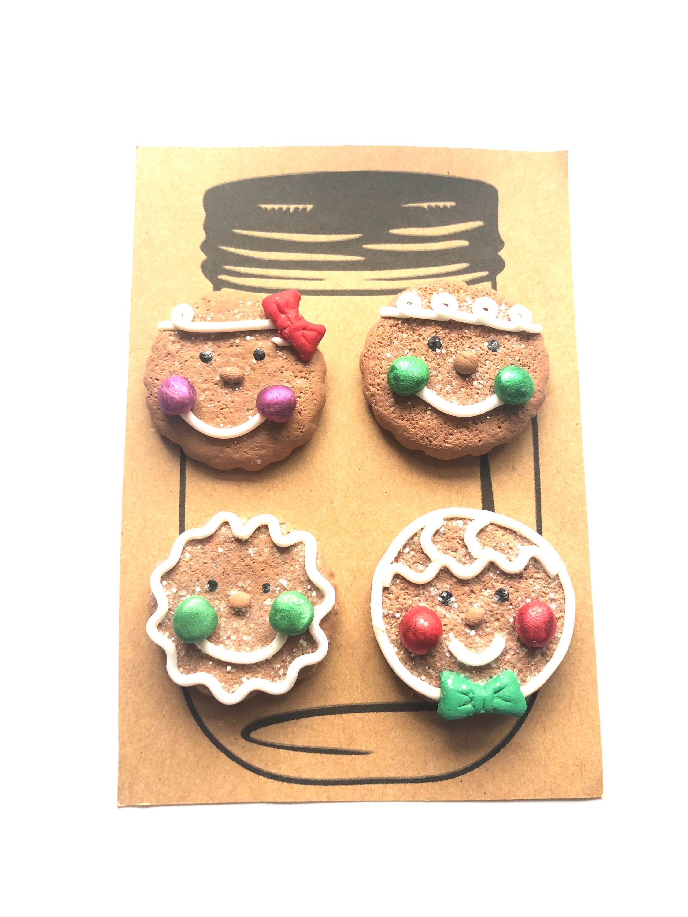 Gingerbread Man Woman Magnets Faces Girl Boy Christmas | Etsy