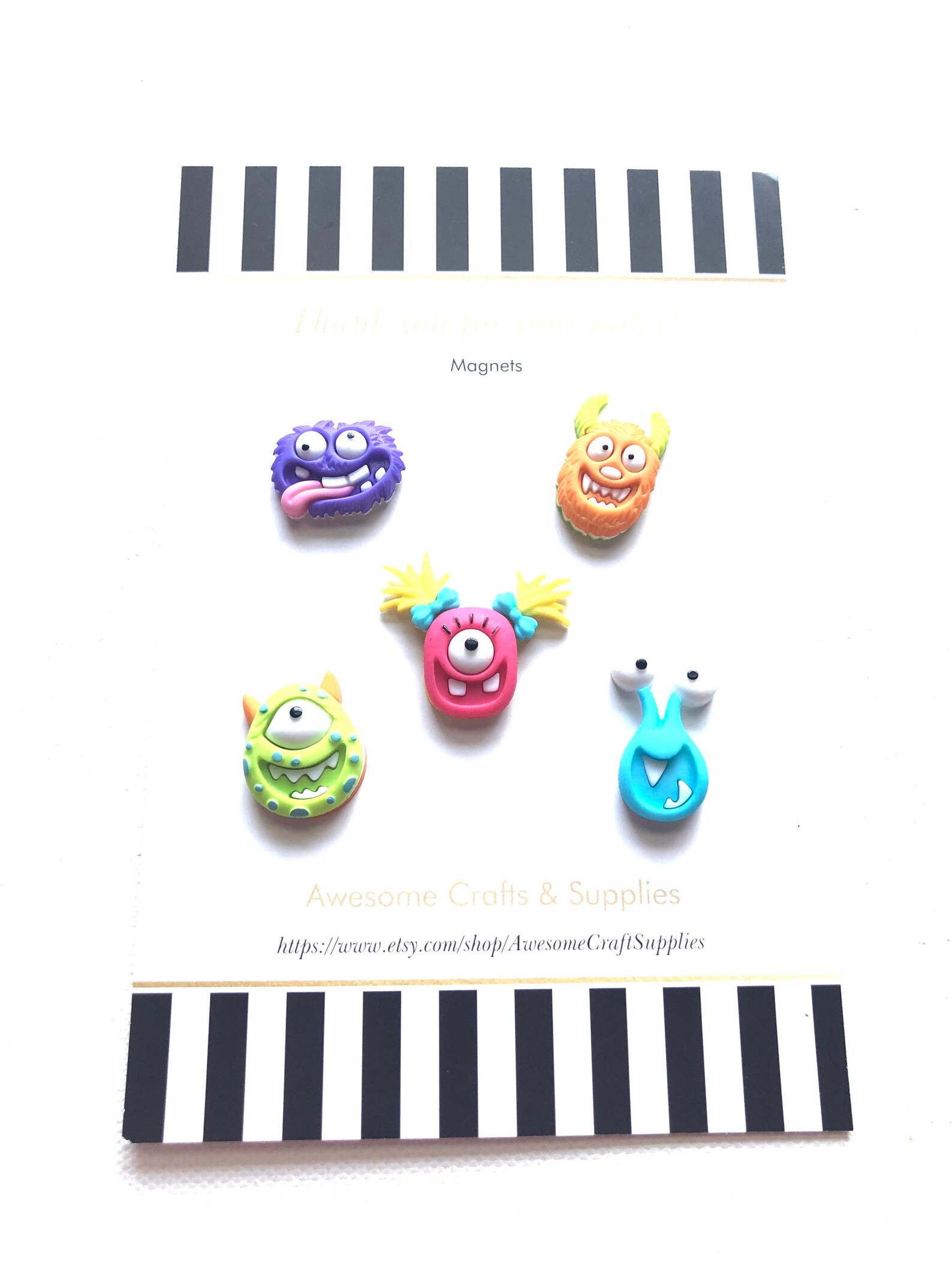Monster Magnets Cute Monster One Eye Monster Colorful - Etsy