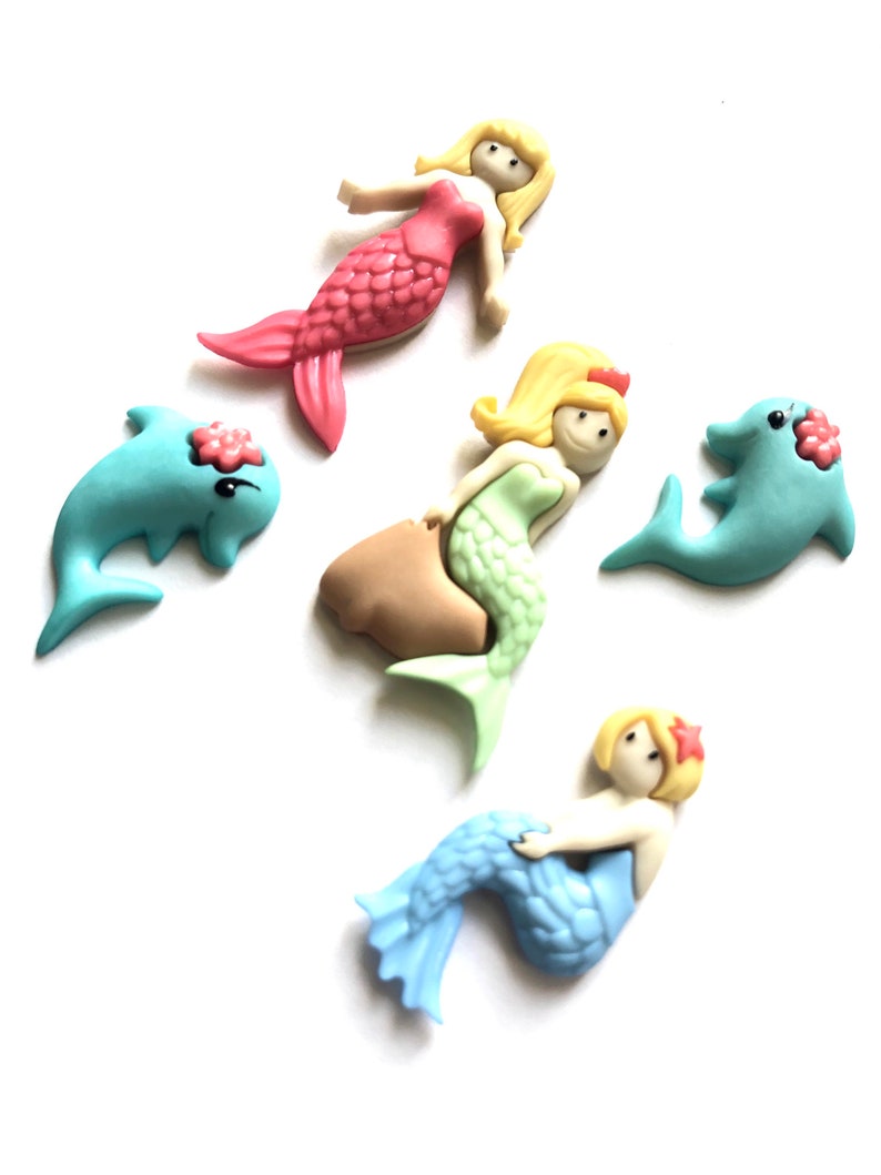 Mermaid Magnets Dolphin Magnets Beach Themed Magnets - Etsy