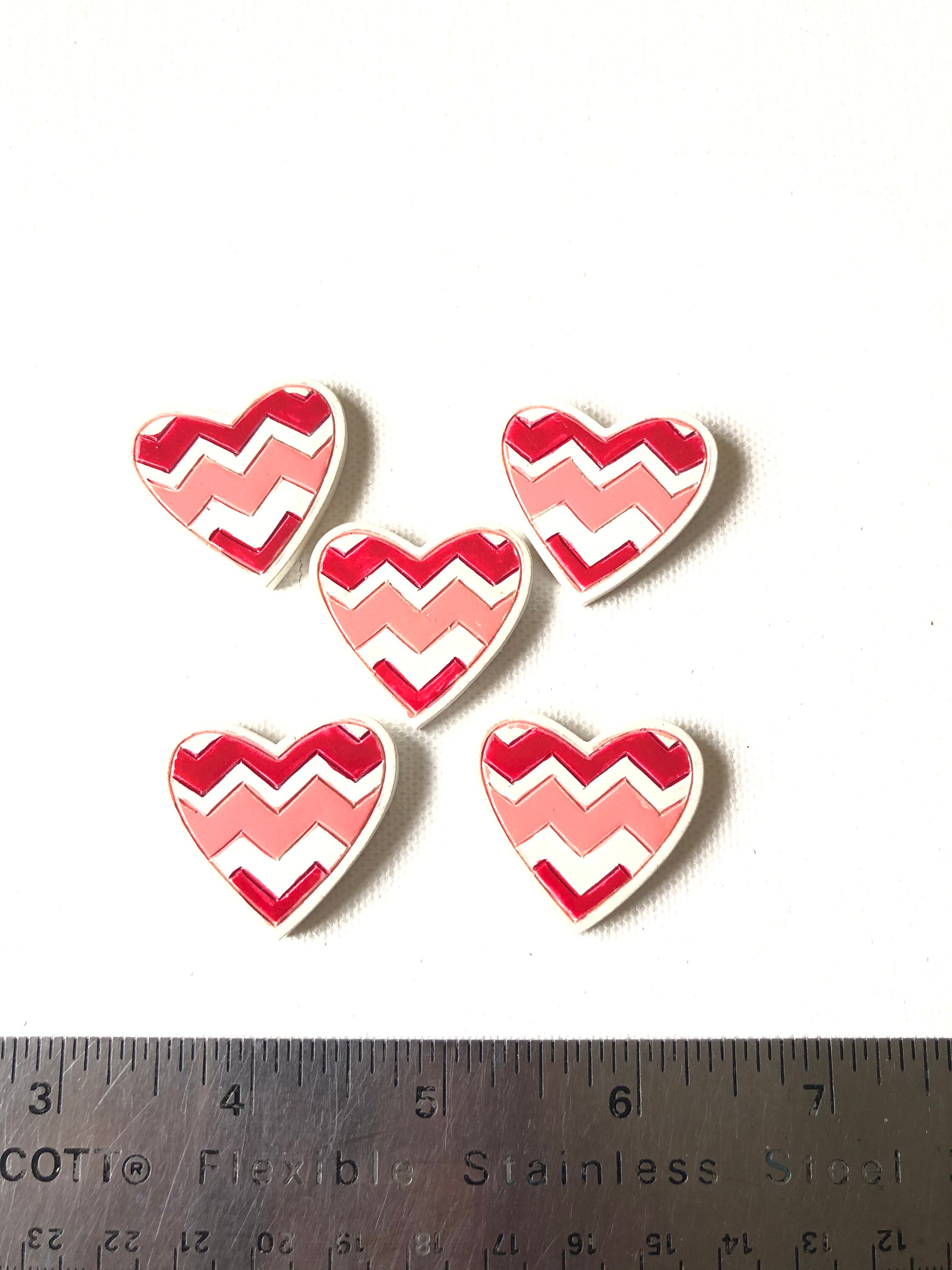 Heart Magnets Chevron Pattern Hearts Valentine Cookie | Etsy