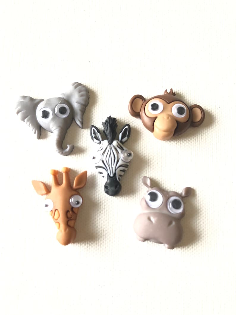 Wild Animal Magnets Zebra Giraffe Monkey Hippo Elephant | Etsy