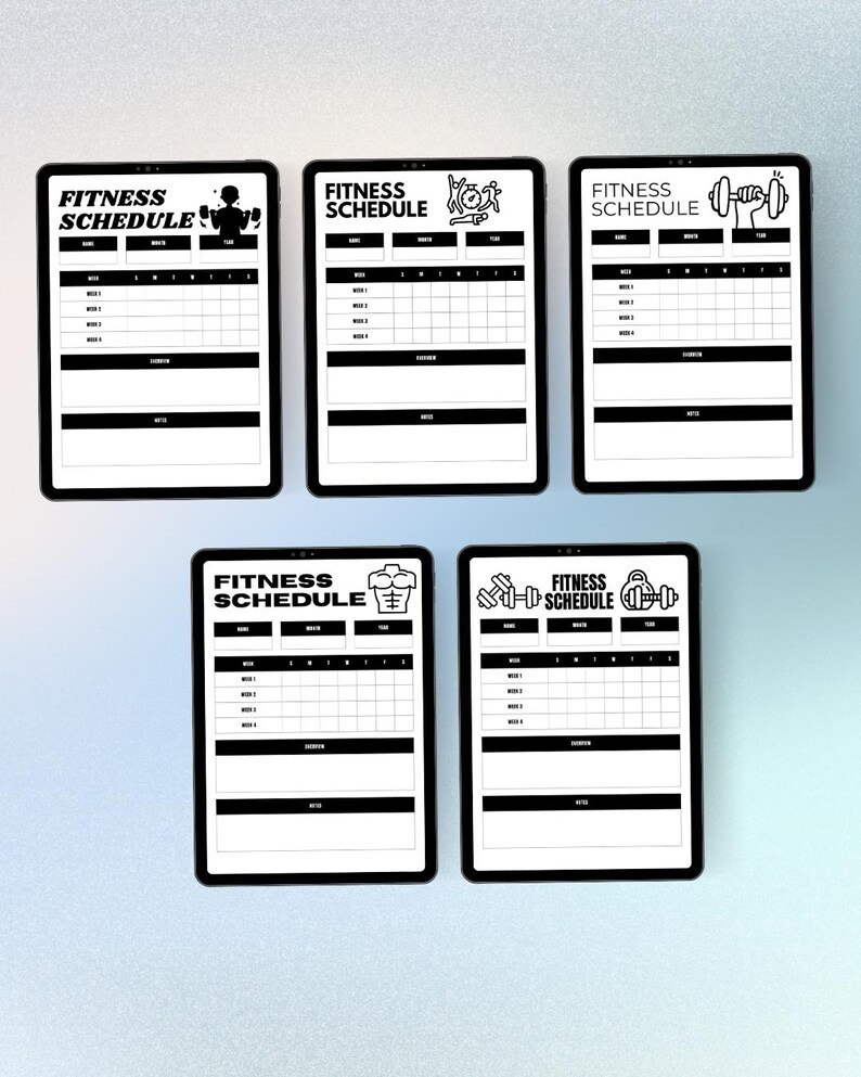 Fitness Schedule PDF PNG | Workout Planner | Gym Routine Tracker ...