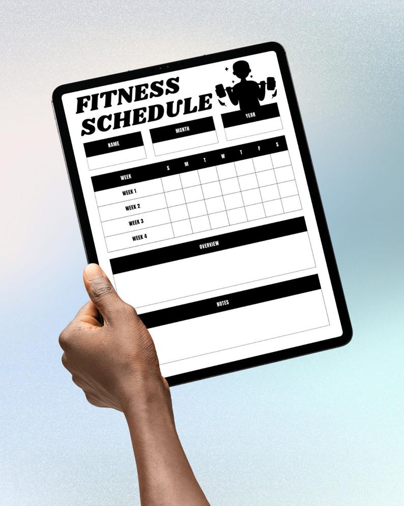Fitness Schedule PDF PNG | Workout Planner | Gym Routine Tracker ...