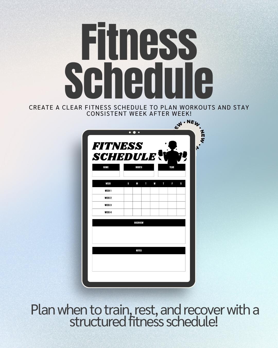 Fitness Schedule PDF PNG | Workout Planner | Gym Routine Tracker ...