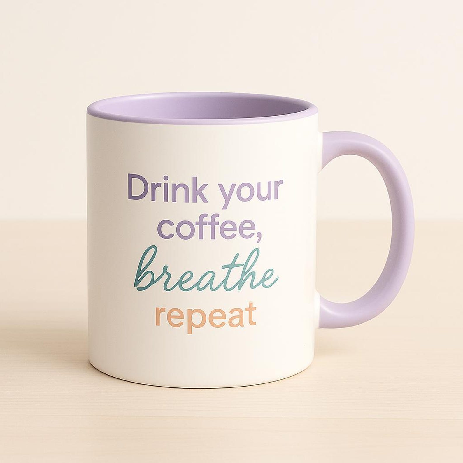 Mindfulness Coffee Mug | Drink Your Coffee Breathe Repeat Cup ...