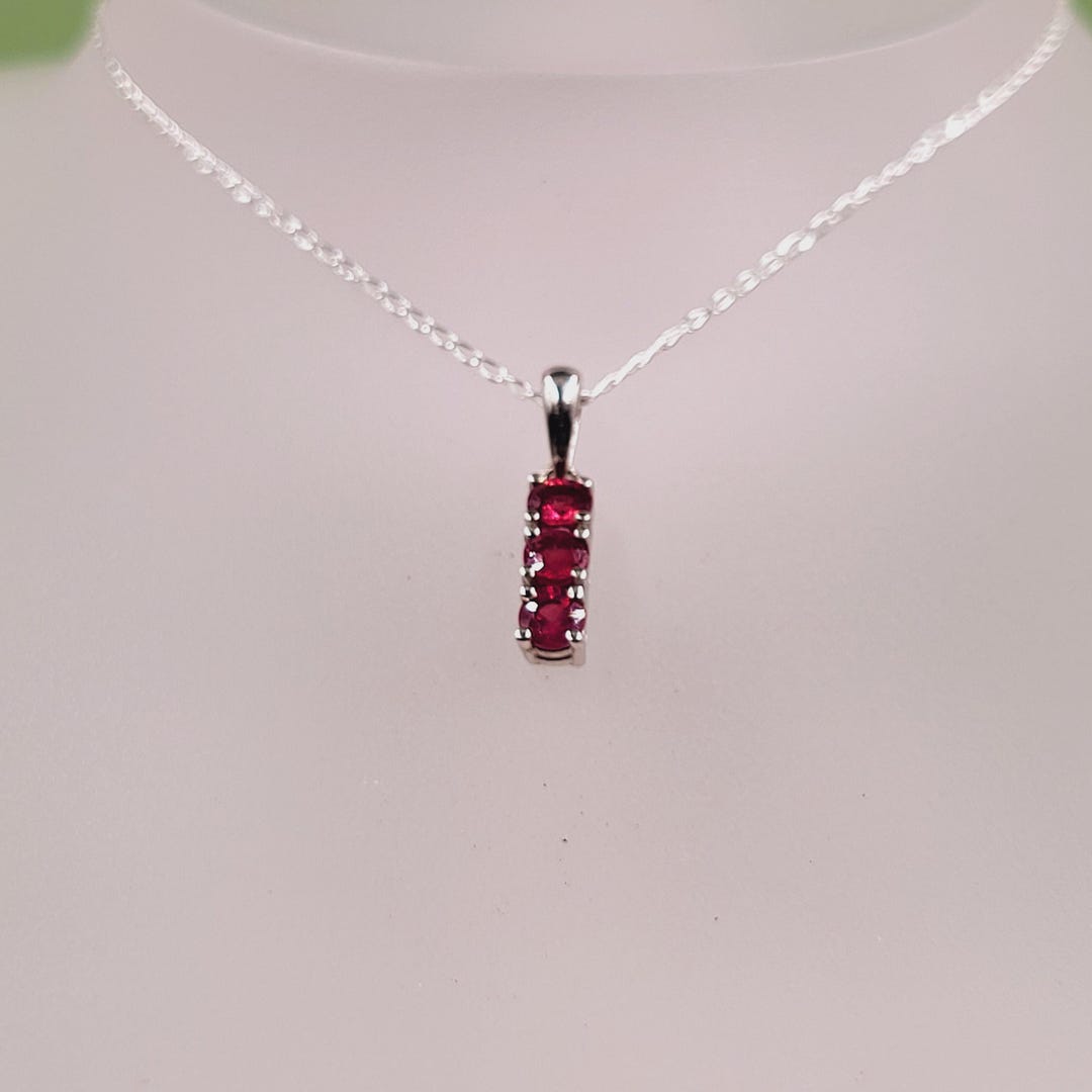 Natural Ruby Pendant, Cubic Zirconia, Precious Red Ruby, Handmade ...