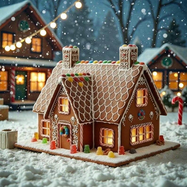 Gingerbread House Template Digital Download | Christmas Gingerbread ...