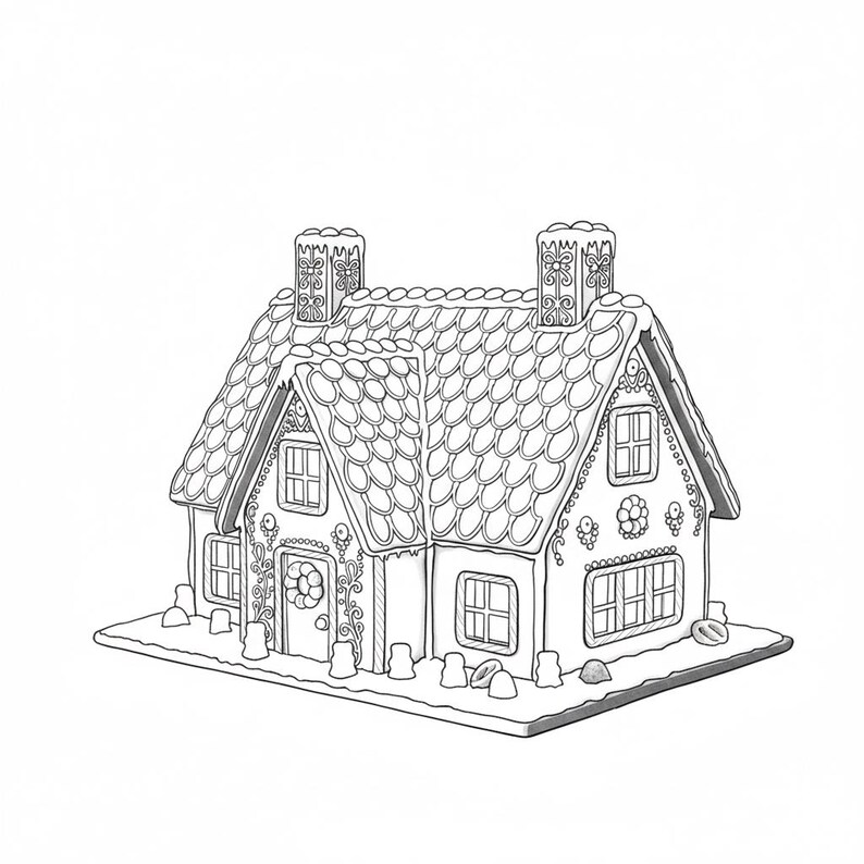 Gingerbread House Template Digital Download | Christmas Gingerbread ...