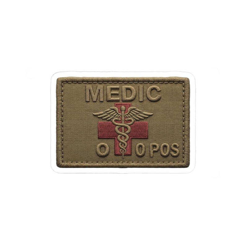 Tactical Combat Medic Patch Sticker - Caduceus Cross Design, Realistic ...