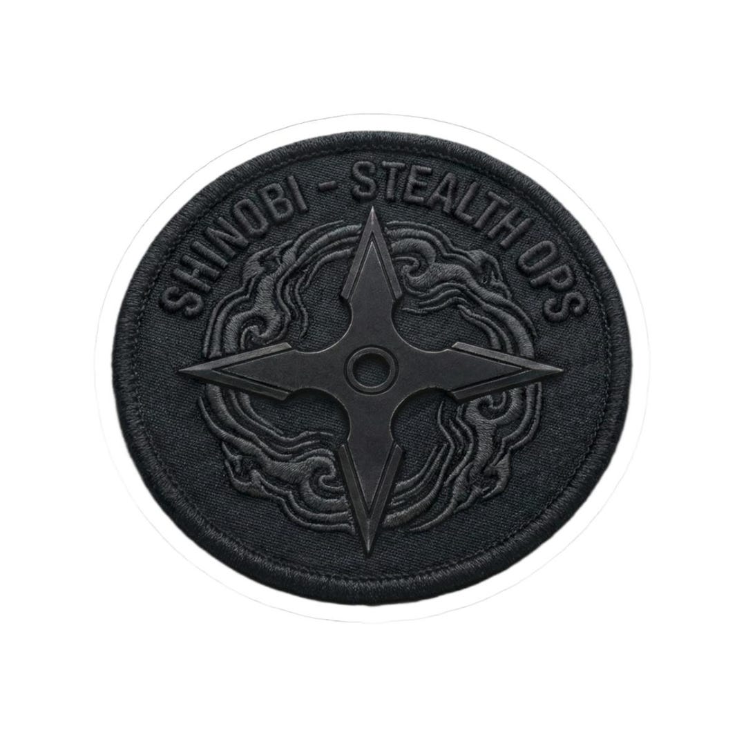 Ninja Shuriken Tactical Patch Sticker - Shinobi Stealth Ops Design ...