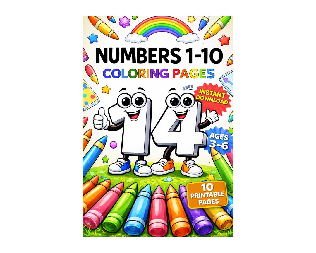 Numbers 1-10 Coloring Pages | Preschool Learning Numbers Printable ...