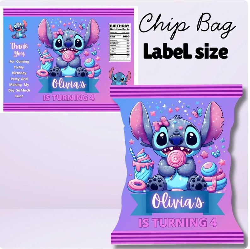 Stitch Party Favor, Editable Stitch Birthday Party Pack, Stitch Party ...