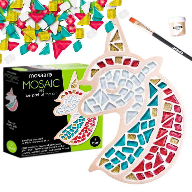 DIY Unicorn Mosaic Kit – Magical Handmade Glass Wall Decor – Creative ...