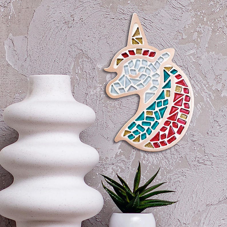 DIY Unicorn Mosaic Kit – Magical Handmade Glass Wall Decor – Creative ...