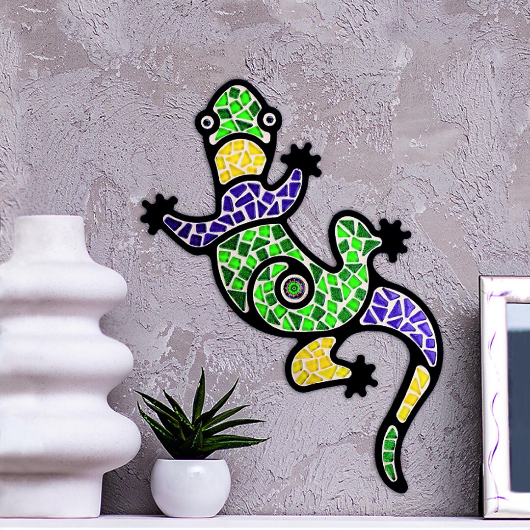 Lizard DIY Glass Mosaic Kit – Wall Art Home Decor – Exclusive Interior ...