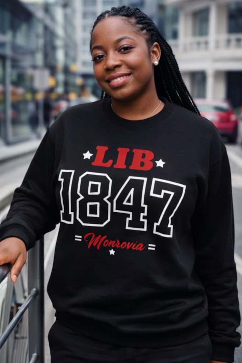 LIB 1847 Monrovia Sweatshirt – 9oz Crewneck – Liberia Heritage Pullover ...