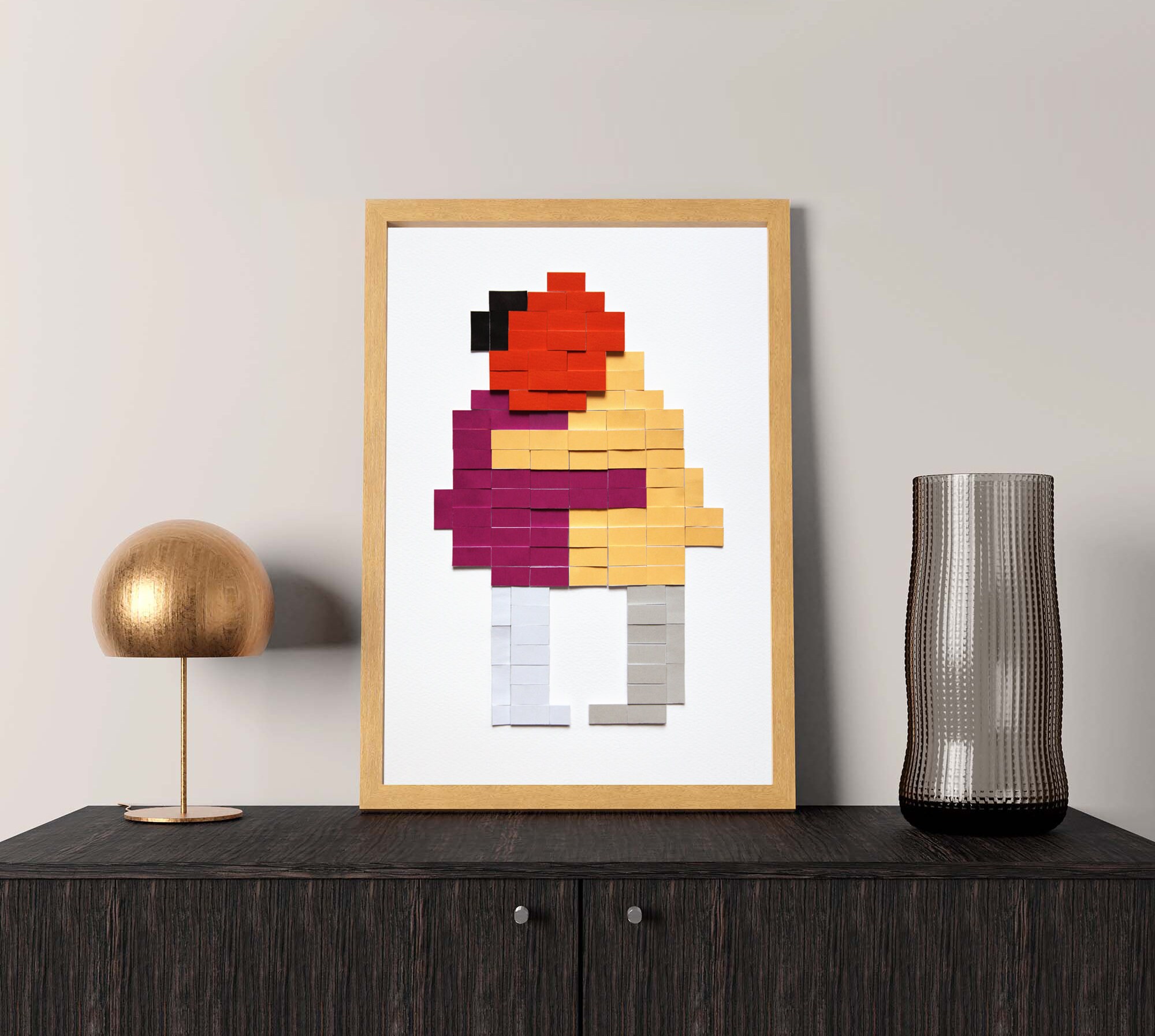 The Hug Pixel Art Print. Pixel Art Poster Paper Collage - Etsy Canada