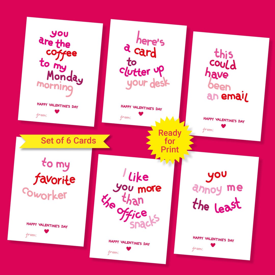 Funny Coworker Valentines Cards, Workplace Valentine Cards, for Boss ...