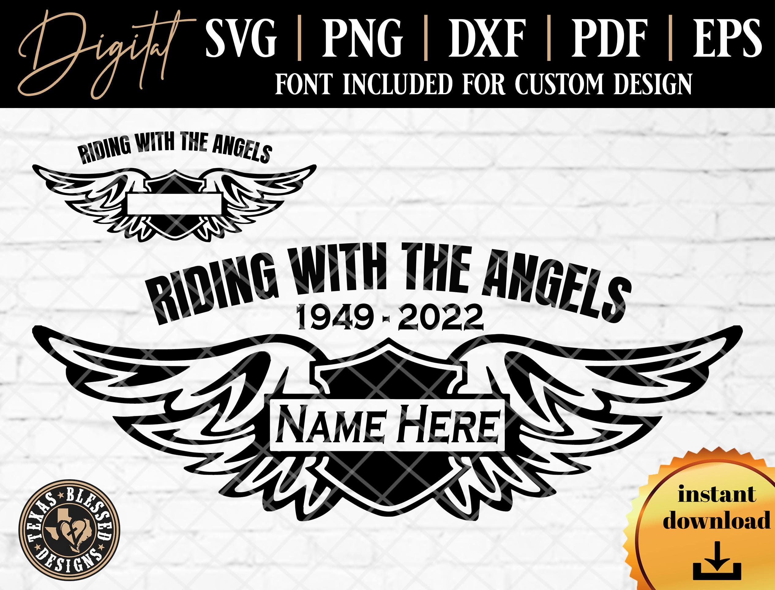 Riding With the Angels Motorcycle Biker Memorial SVG - Etsy
