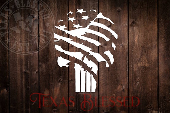 Punisher Skull American Flag Vinyl Decal - Etsy