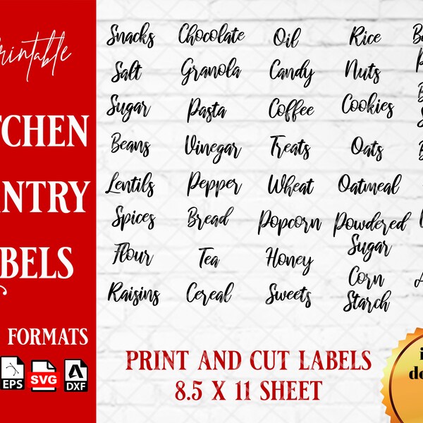 Canister Labels Svg - Etsy