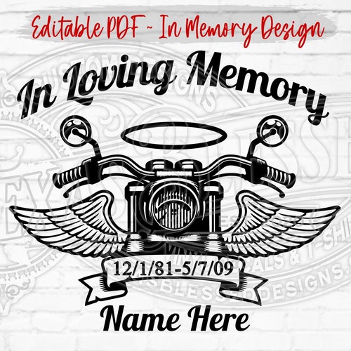 DIGITAL DOWNLOAD in Loving Memory Motorcycle Loss SVG Sticker - Etsy