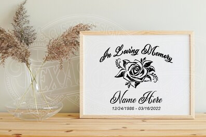 In Loving Memory Rose SVG Rose in Loving Memory in Memory | Etsy Canada