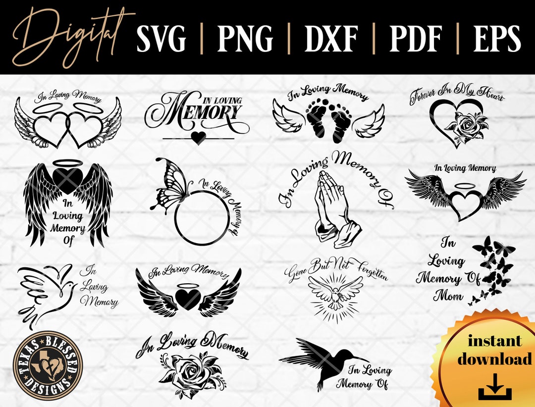 In Loving Memory SVG Bundle In Memory of Bereavement Funeral - Etsy ...