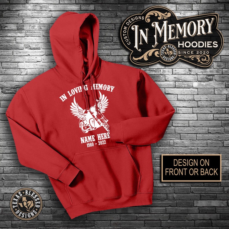 In Loving Memory Motorcycle Wings in Memory Hoodie Memorial - Etsy