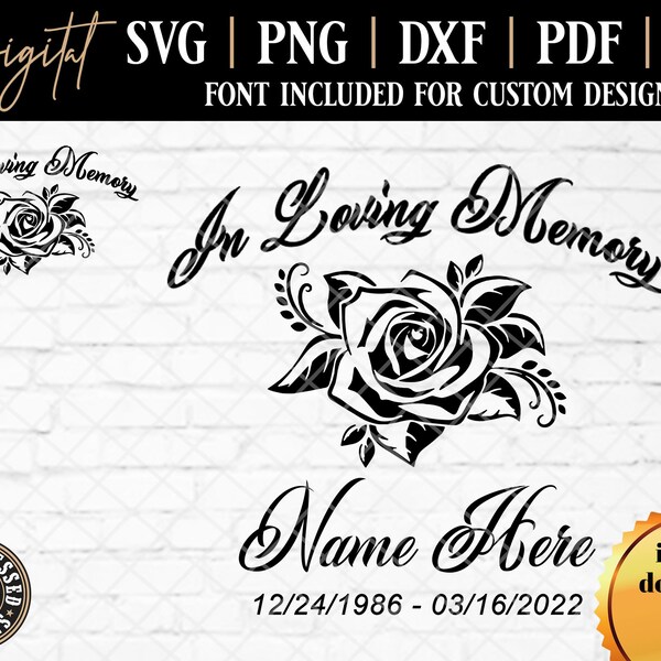 In Loving Memory Rose Svg - Etsy
