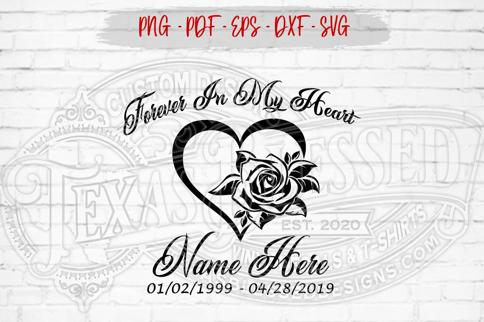 In Loving Memory Rose SVG Rose in Loving Memory in Memory | Etsy UK