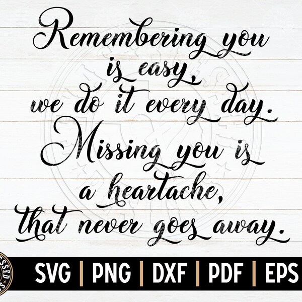 Missing You is Easy Svg - Etsy Canada