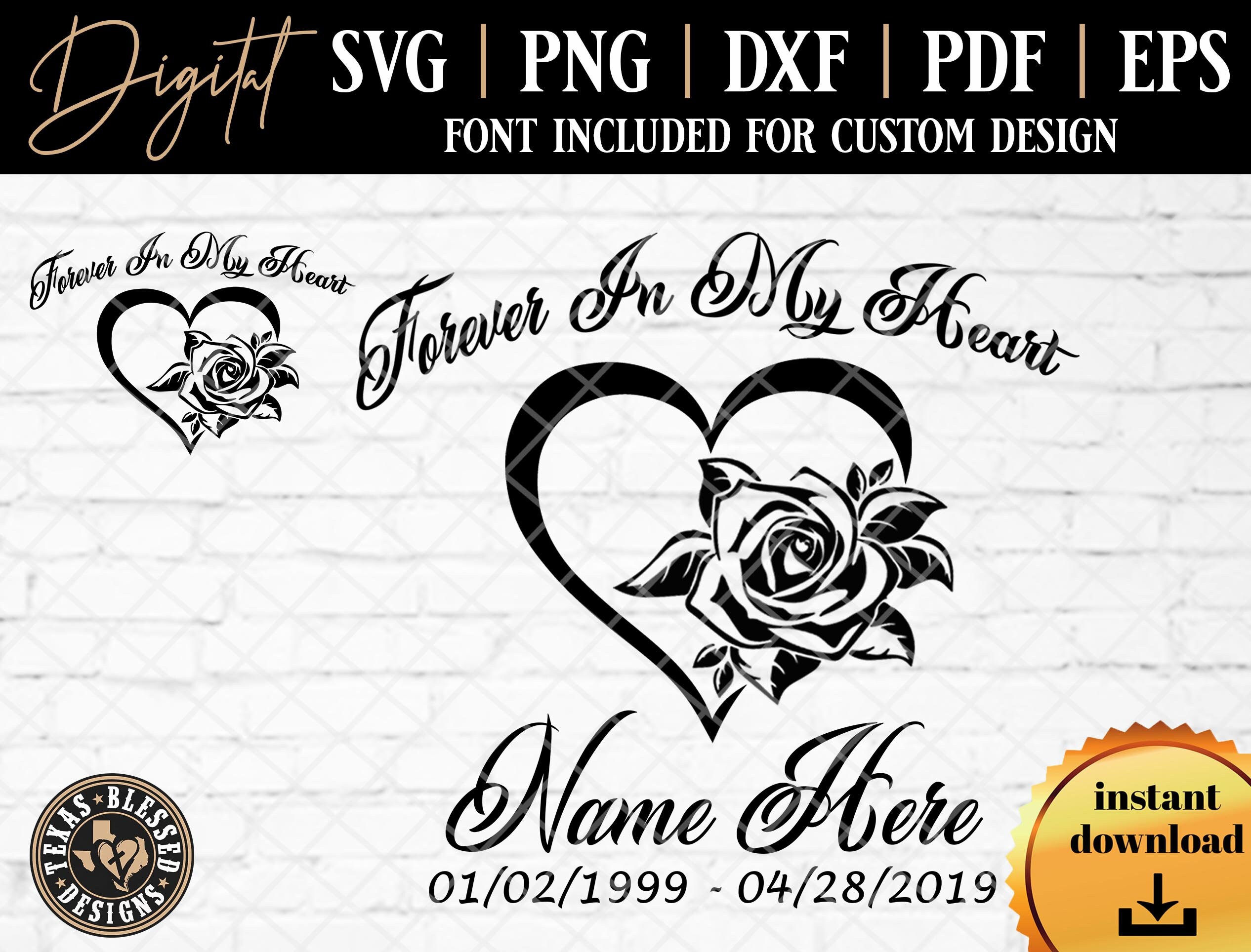 In Loving Memory Rose Svg - Etsy