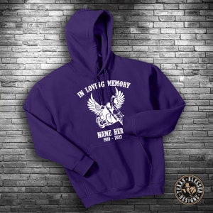 In Loving Memory Motorcycle Wings in Memory Hoodie Memorial - Etsy