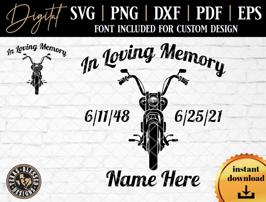 In Loving Memory Motorcycle Design SVG Biker in Memory in - Etsy Canada