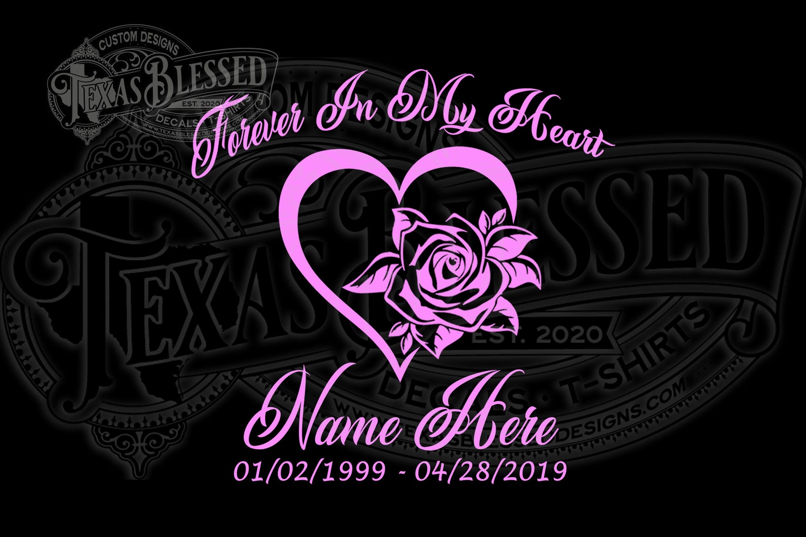 In Loving Memory Rose Decal in Loving Memory Vinyl Decal - Etsy