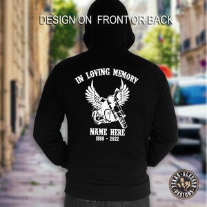 In Loving Memory Motorcycle Wings in Memory Hoodie Memorial - Etsy