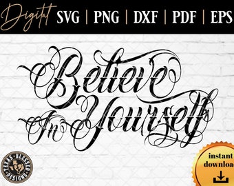 Believe in Yourself Tattoo Font - Etsy