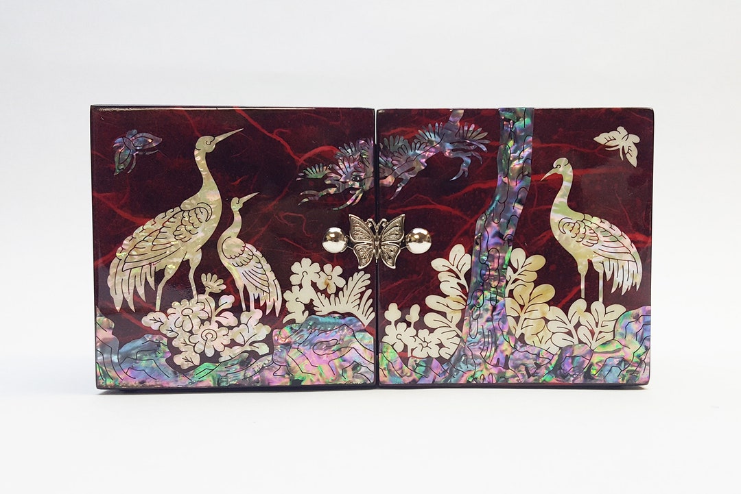 Traditional Korean Najeon Chilgi Crane Pine Tree Folding - Etsy Australia