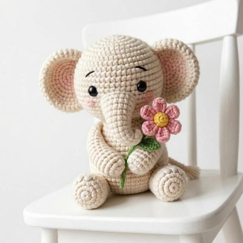Crochet Elephant Amigurumi Pattern, Beginner Friendly Toy Tutorial (PDF ...