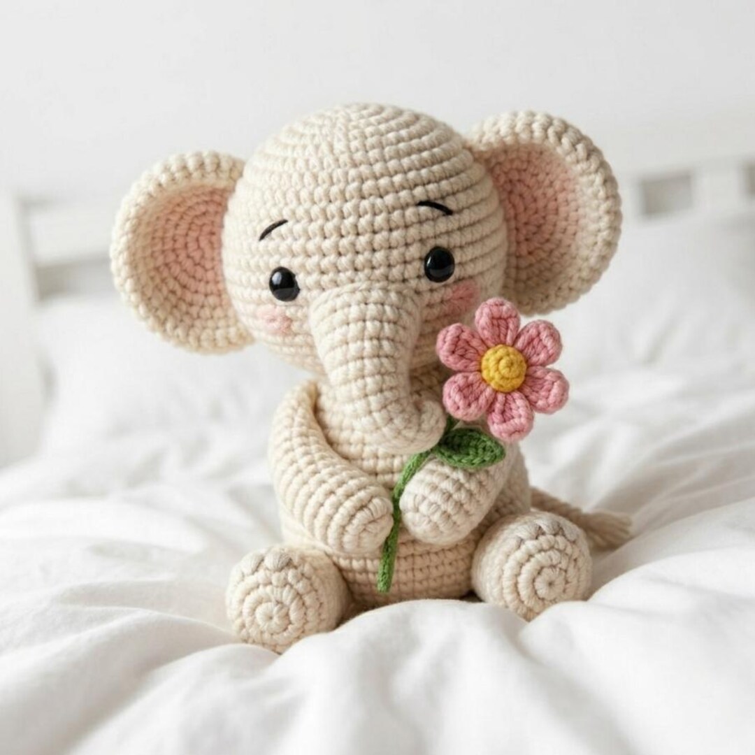 Crochet Elephant Amigurumi Pattern, Beginner Friendly Toy Tutorial (PDF ...