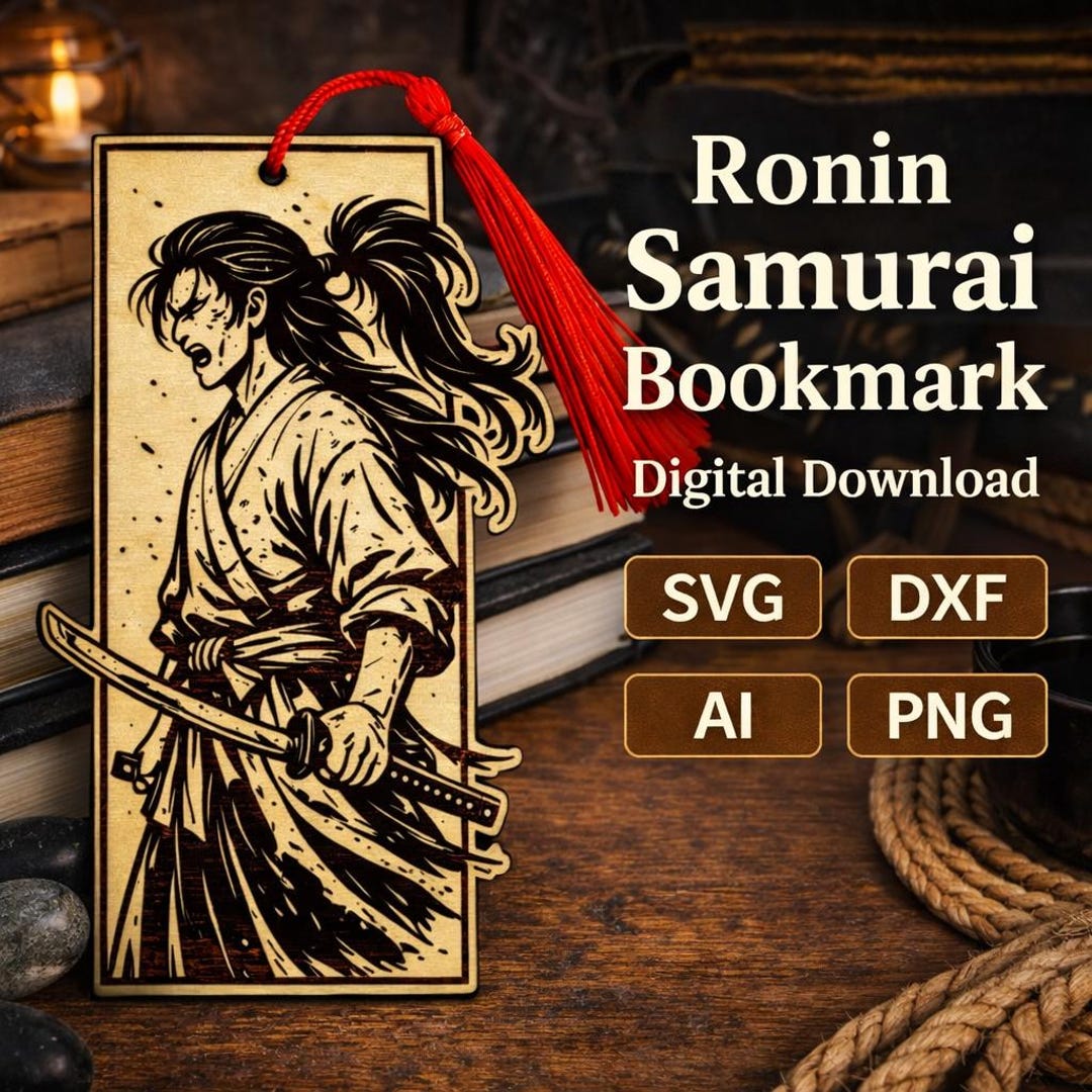 Laser Cut Ronin Samurai Bookmark Design | Japanese Warrior (digital ...