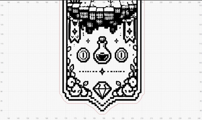 Pixel Slime Dungeon Bookmark, Retro RPG Laser Cut File (svg, Dxf, Ai ...