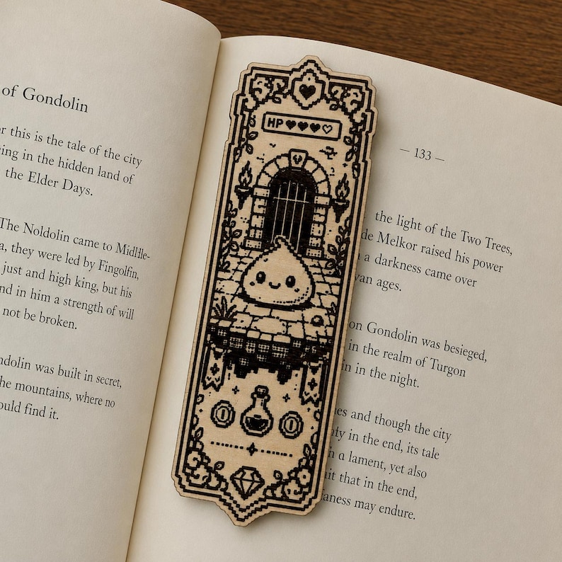 Pixel Slime Dungeon Bookmark, Retro RPG Laser Cut File (svg, Dxf, Ai ...