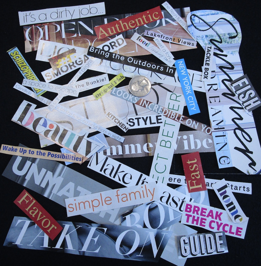 200 Pieces Words Quotes Phrases magazine Clippings, Vision Boards ...