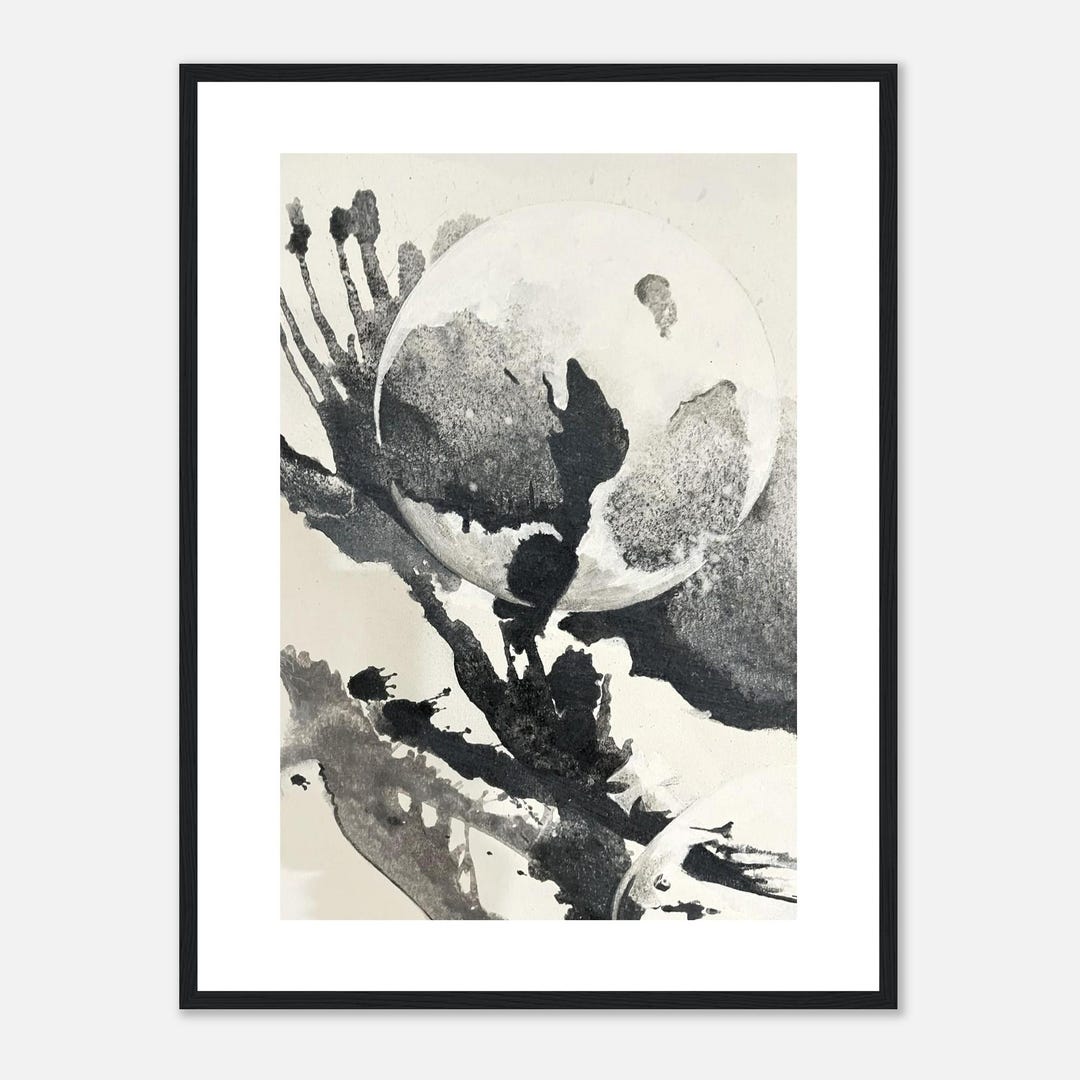Abstract Ink Art Print, Black and White Framed Poster - Etsy
