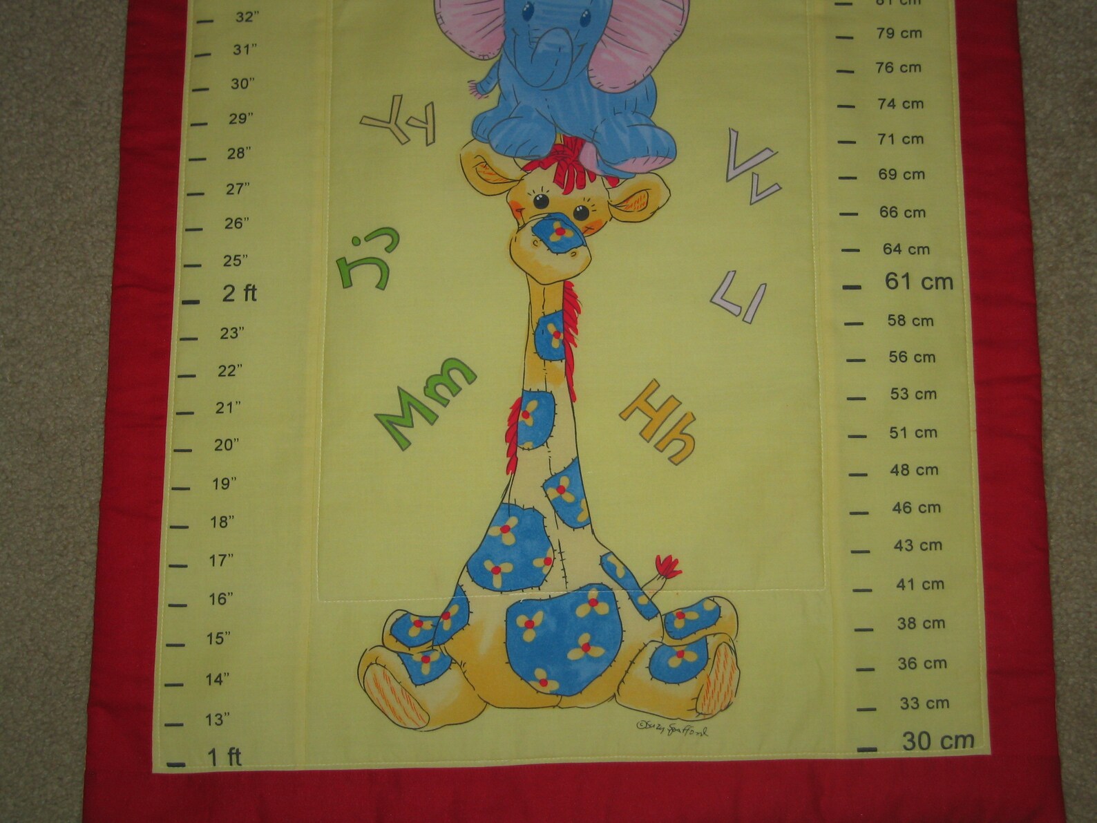 Fabric Growth Chart (quilted) - Suzy's Zoo Animal Friends Growth Chart ...