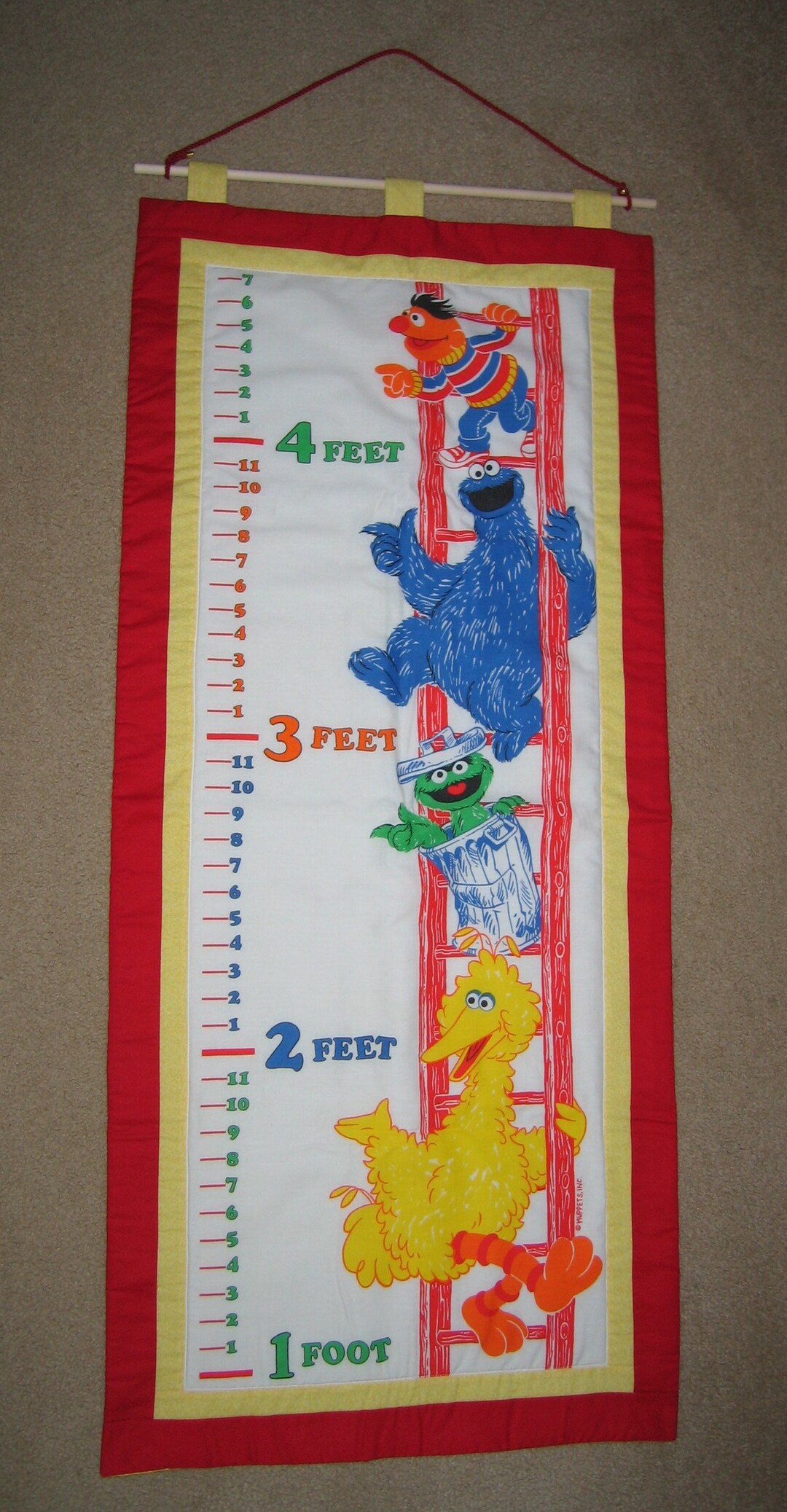 Fabric Growth Chart (quilted) - Children Cartoon Character Fabric ...